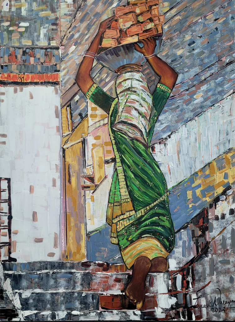 Janak Narayan ‘Walk in Her Bare Feet’🔴 – Daisha Board Art Gallery
